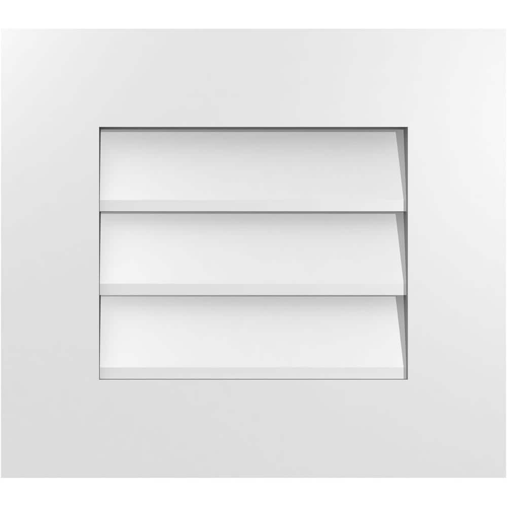 Ekena Millwork 18 in. x 16 in. Rectangular White PVC Paintable Gable ...
