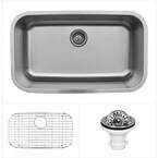 Karran U-3018 Stainless Steel 31 in. Single Bowl Undermount Kitchen ...