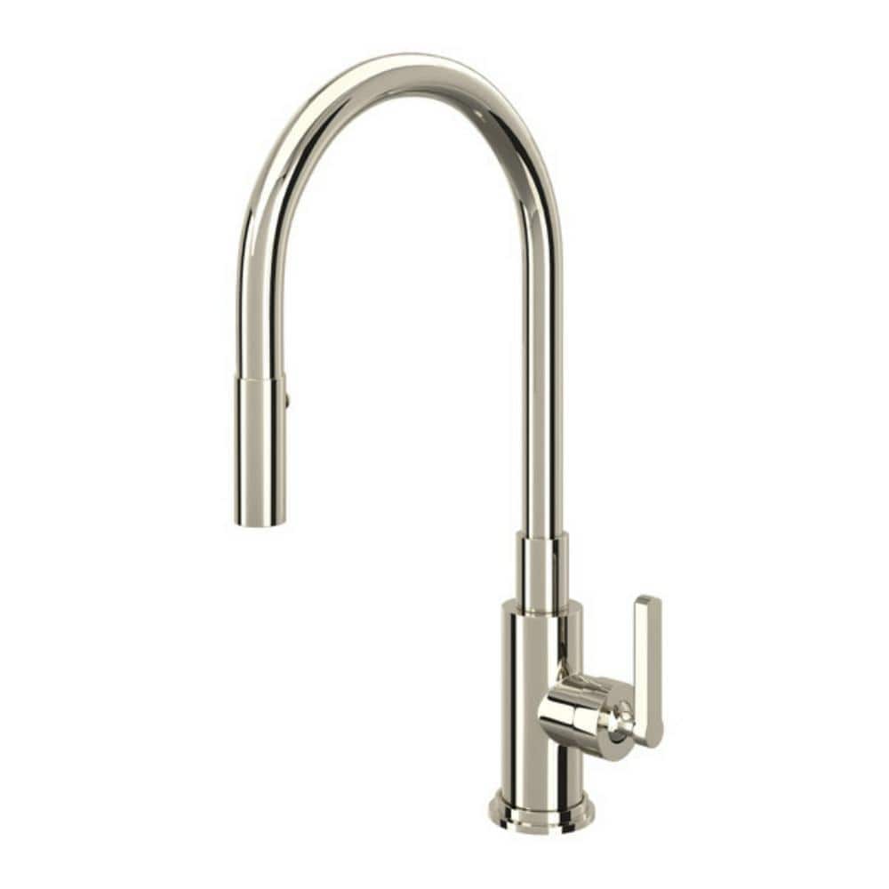 ROHL Lombardia Single Handle Pull Down Sprayer Kitchen Faucet with ...