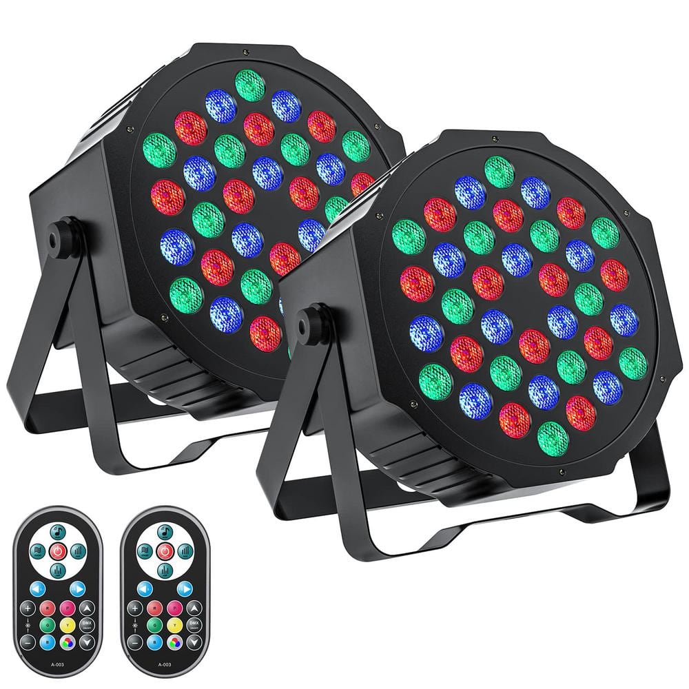 RGB 36 LED Par Lights DJ Stage Light Corded with Sound Activated Remote Control DJ Uplighting ...
