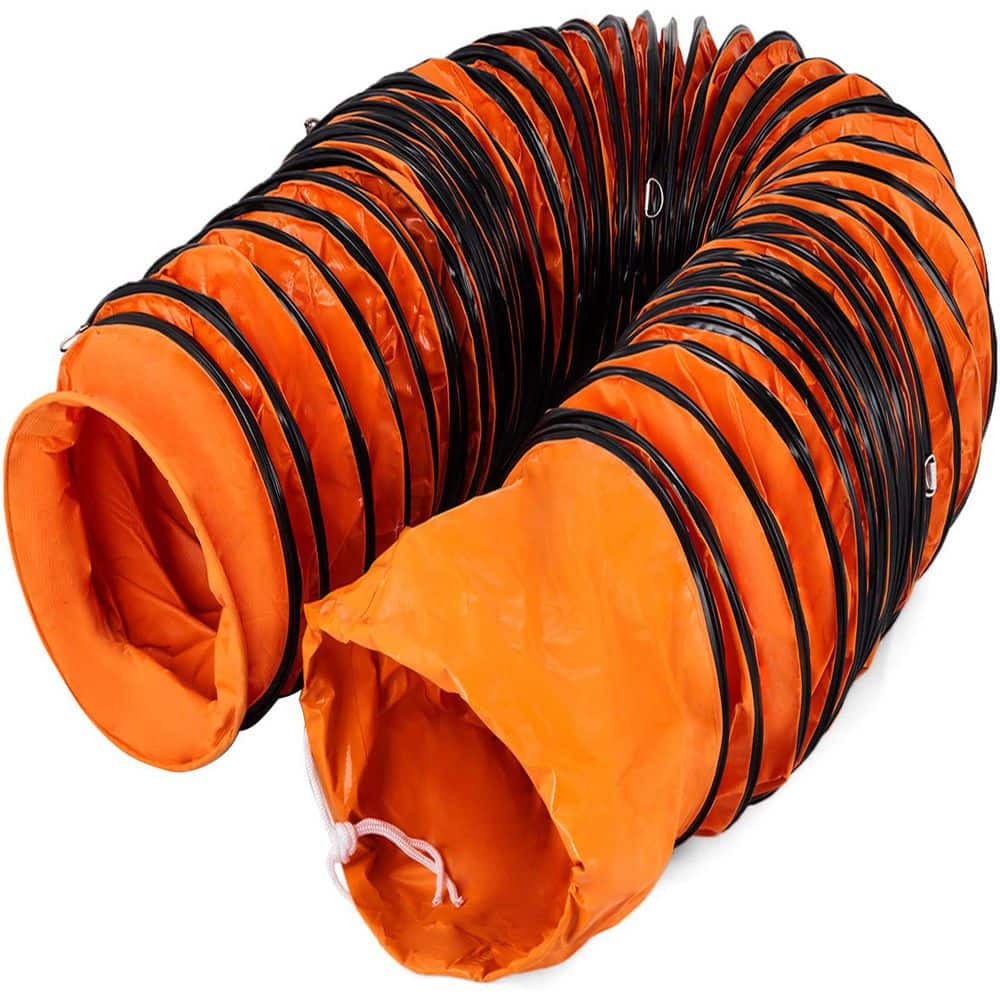 SKYSHALO 25 ft. Ducting Hose, PVC Flexible Duct Hosing with S Hook and Steel Support for 8 in ...