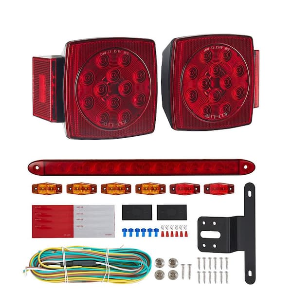 SKYSHALO Trailer Lights, 2PCS 12V Square Magnetic LED Trailer Tail ...