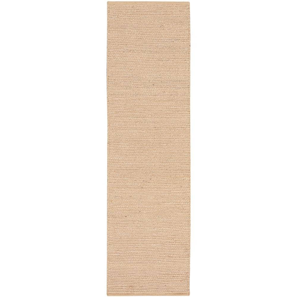 Nourison Natural Jute Bleached 2 ft. x 10 ft. All-over design ...