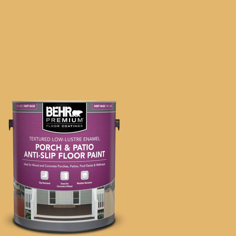BEHR PREMIUM 1 gal. #M290-5 English Custard Textured Low-Lustre Enamel ...