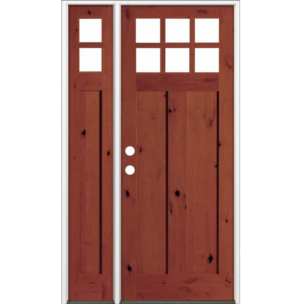 Krosswood Doors 50 in. x 96 in. Knotty Alder Right-Hand/Inswing 6-Lite ...