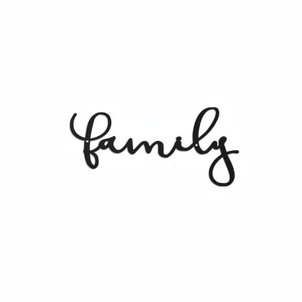 5.6 in. x 12 in. black Wall Art Family Rustic Letter Signs LINBQ369 ...