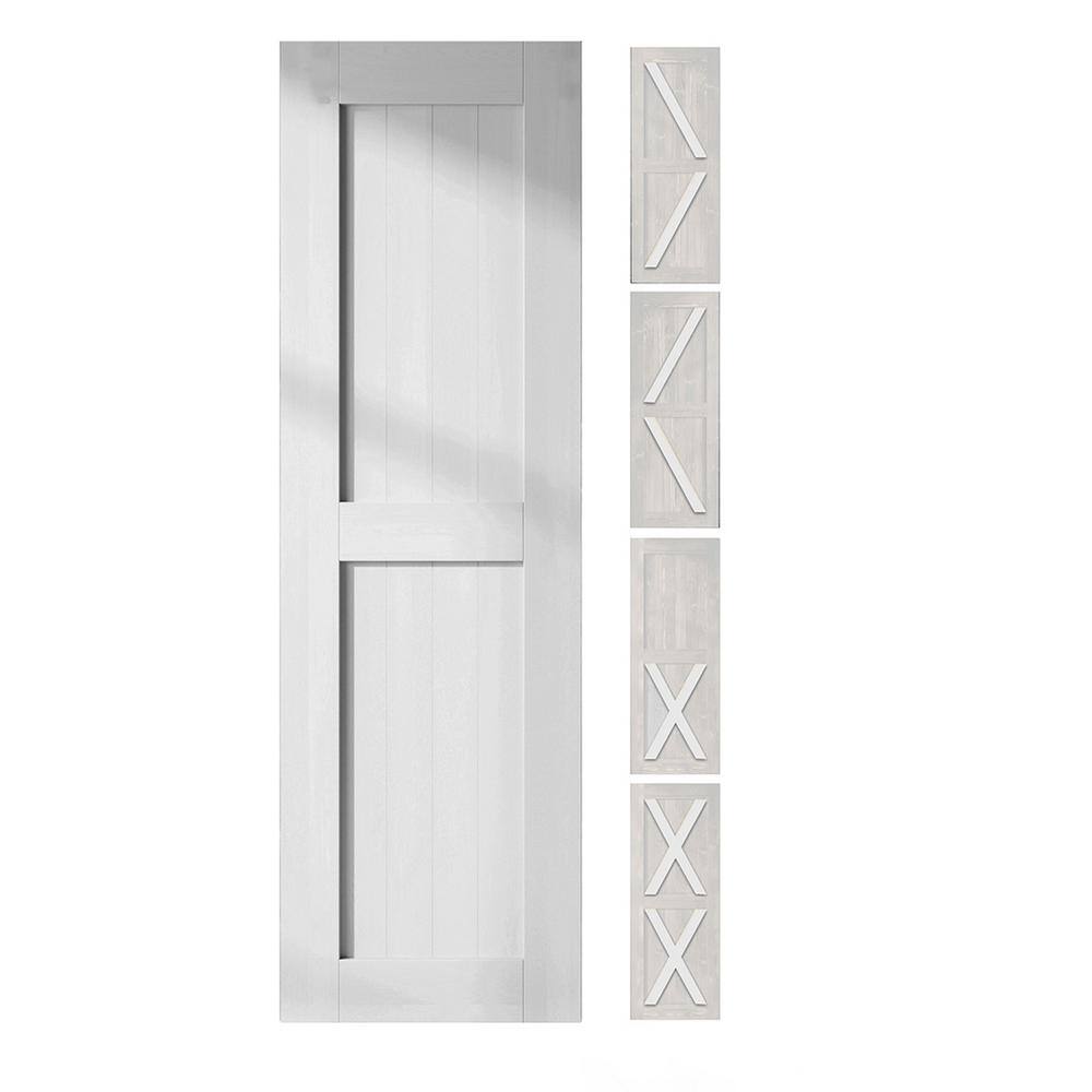 HOMACER 30 in. x 80 in. 5 in. 1 Design White Solid Natural Pine Wood ...