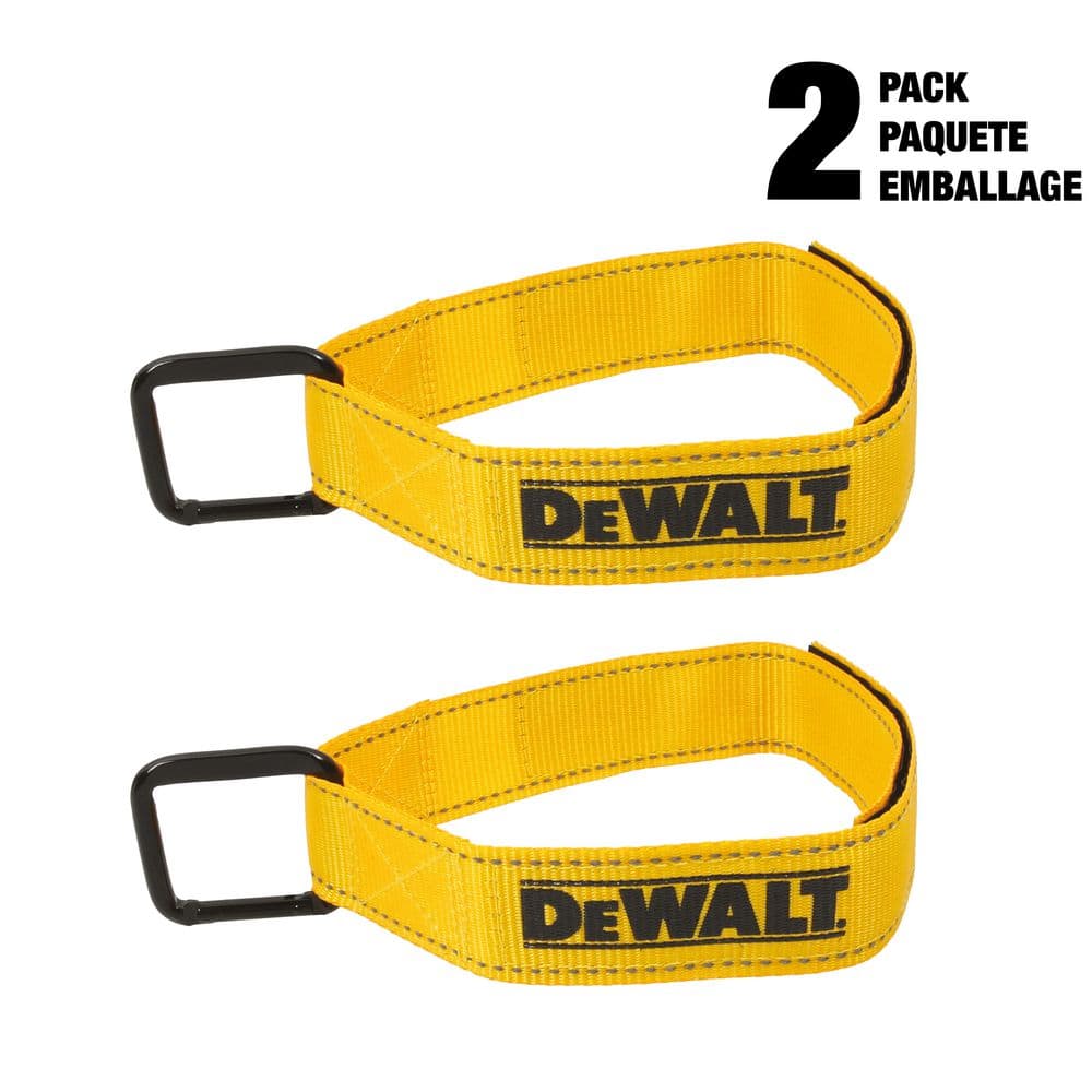 DEWALT Reflective Carabiner Utility Straps, 2-Pack-1.25 in. x 12 ft. (6 ...