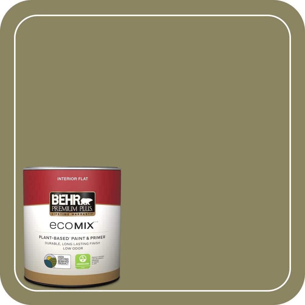 BEHR PREMIUM PLUS 1 qt. #S350-5 Green Scene Flat EcoMix Plant-Based ...