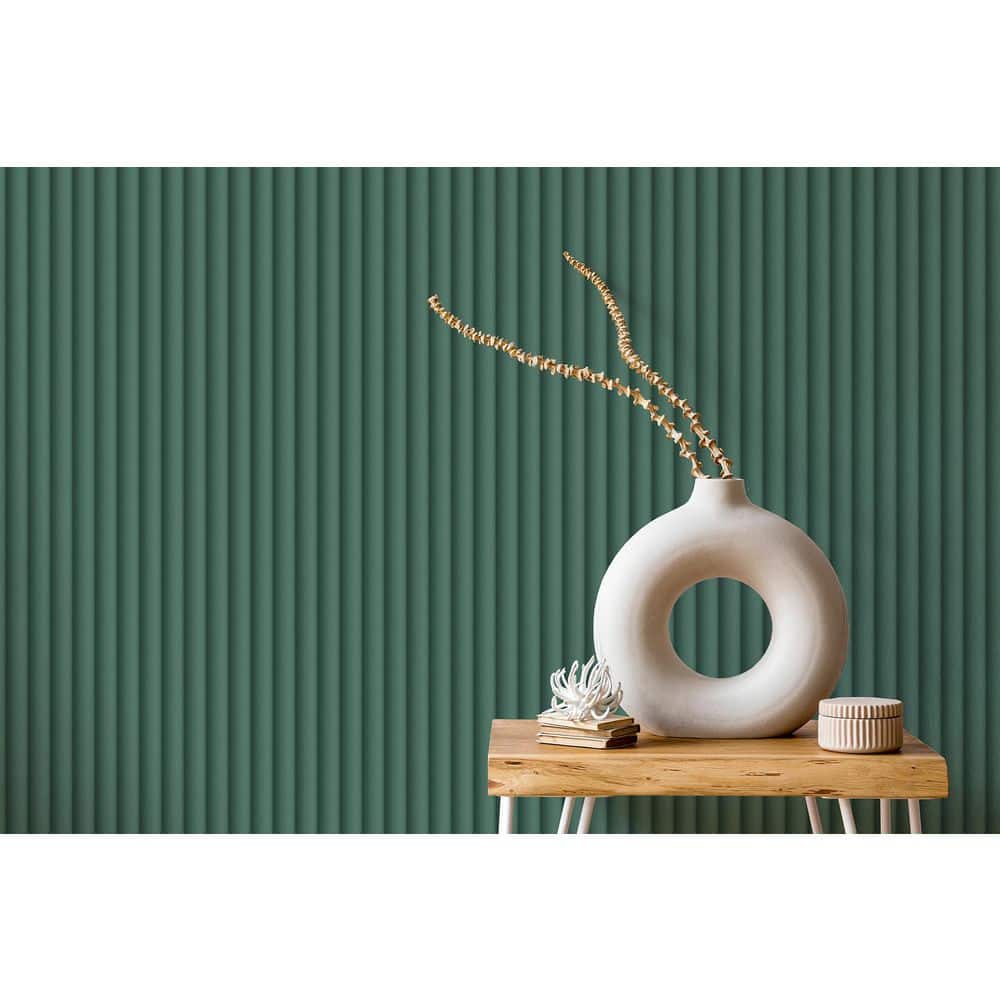 Fine Decor Raiden Sea Green Ribbed Panel Wallpaper Sample FD43340SAM ...