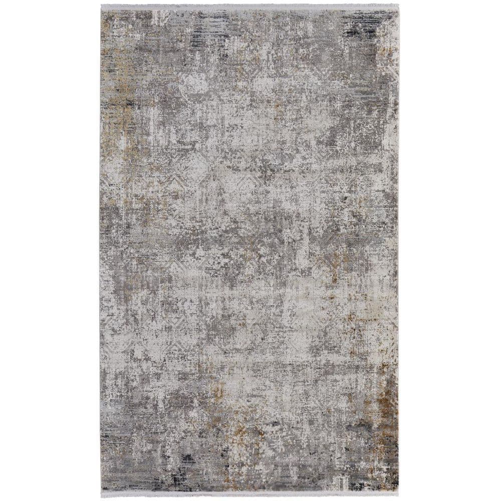 HomeRoots 7 X 10 Ivory, Taupe, Gray Abstract Area Rug 2000566044 - The ...