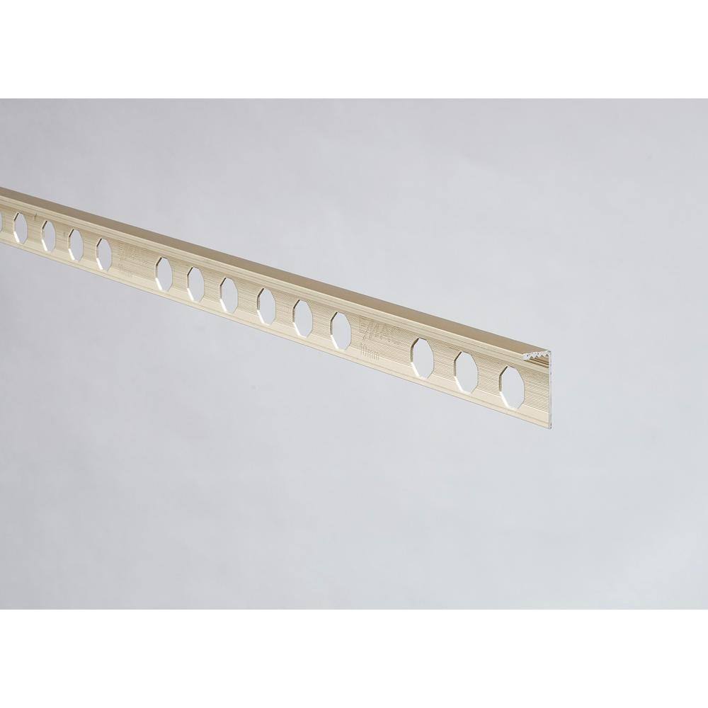 EMAC Novosuelo Champagne 1/2 in. x 98-1/2 in. Aluminum Tile Edging Trim ...