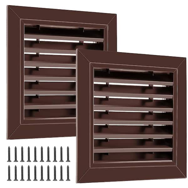 KIWDZFU 12 x 12 Square Brown Aluminum Alloy Gable Vent with Screen and ...