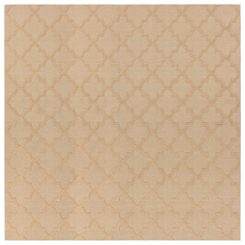 Garland Rug Quatro Tan 12 ft. x 12 ft. Quatrefoil Polypropylene Square ...