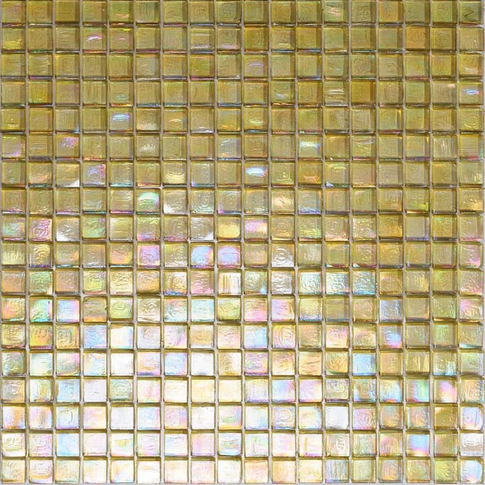 Apollo Tile Skosh 4" x 6" Glossy Light Shimmer Beige Glass Mosaic ...