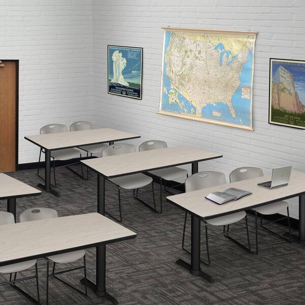 Regency Cain 48 in. x 24 in. Maple T-Base Training Seminar Table Desk ...