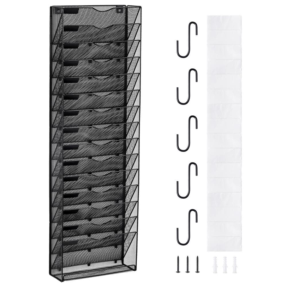 VEVOR File Wall Rack, 1-Piece 16 Pockets Mesh Wall File Holder, Wall ...