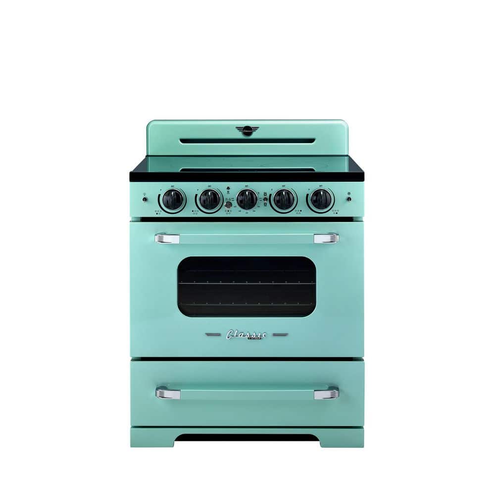 Unique Appliances Classic Retro 30 in. 5 Burner Element Freestanding ...