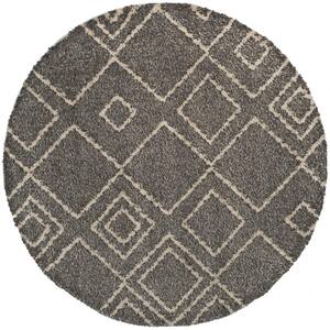 SAFAVIEH Arizona Shag Brown/Ivory 5 ft. x 8 ft. Geometric Area Rug ...
