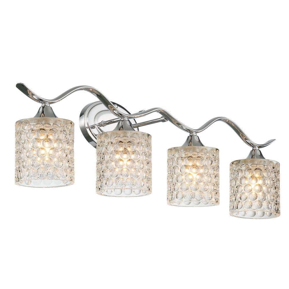 Vanity Art Bordeaux 31.5 in. 4-lights Chrome Vanity Light with Cut ...