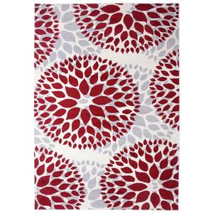 World Rug Gallery Modern Comtemporary Floral Design Red 7 ft. 6 in. x 9 ...