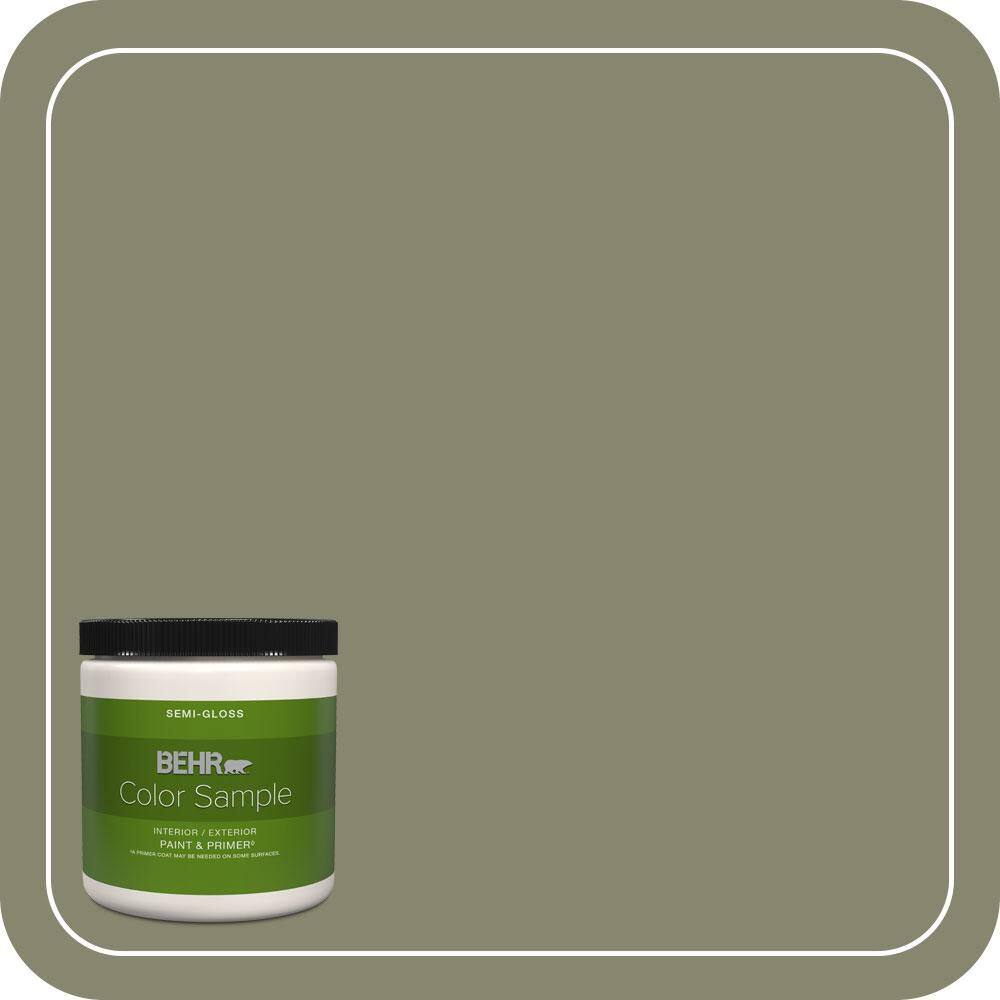 BEHR PREMIUM PLUS 8 oz. #400F-6 Grasshopper Wing Semi-Gloss Interior ...