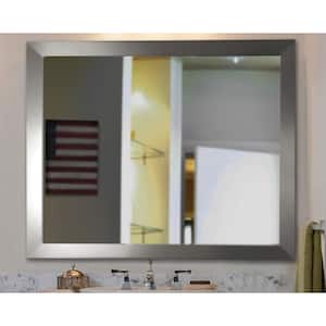 35 in. W x 55 in. H Framed Rectangular Bathroom Vanity Mirror in Silver ...