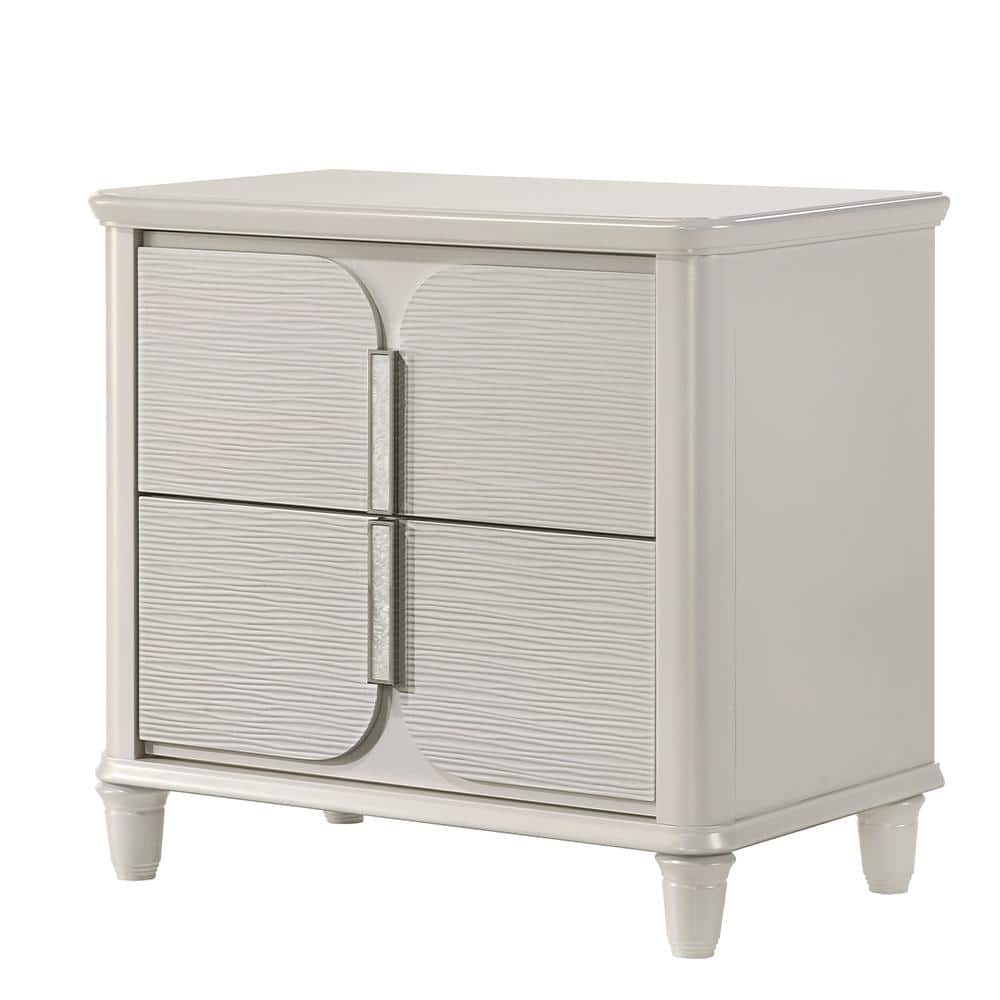 Acme Furniture Laveda Pearl White Nightstand BD03793 - The Home Depot