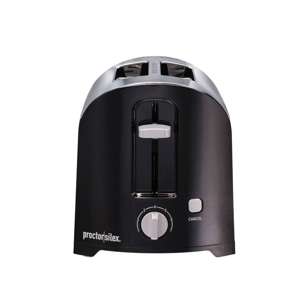 Proctor Silex 750-Watt 2-Slice Black Wide Slot Toaster 22622PS