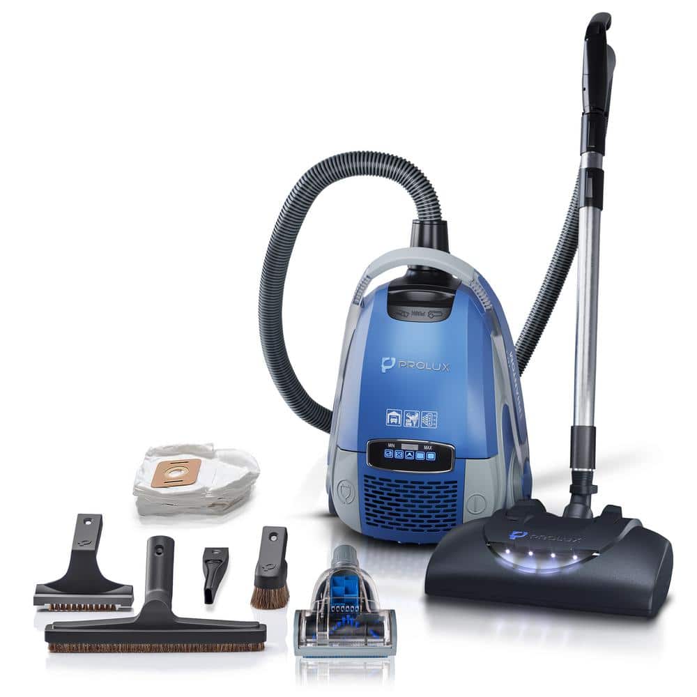 Prolux Phantom Bagged Corded HEPA Multisurface Blue Canister Vacuum ...