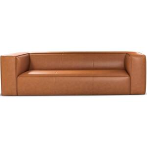 Ashcroft Furniture Co Maybelle 90 in. Round Arm Leather Rectangle ...