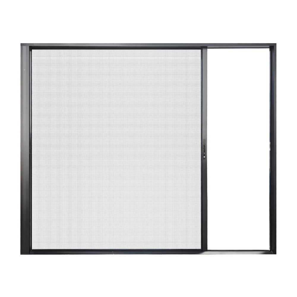 ATVIO 96 in. x 80 in. Matte Black Aluminum Sliding Retractable Screen ...