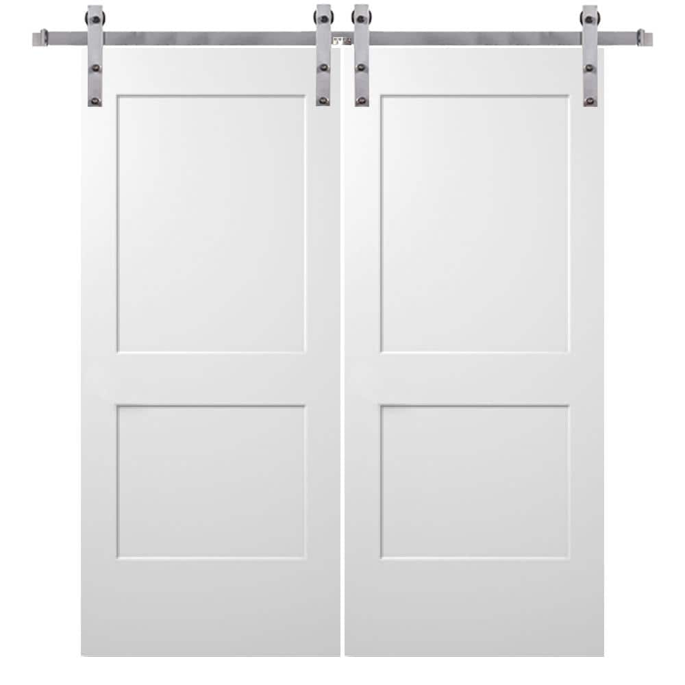 MMI DOOR 64 in. x 80 in. Smooth Monroe Primed Composite Double Sliding ...