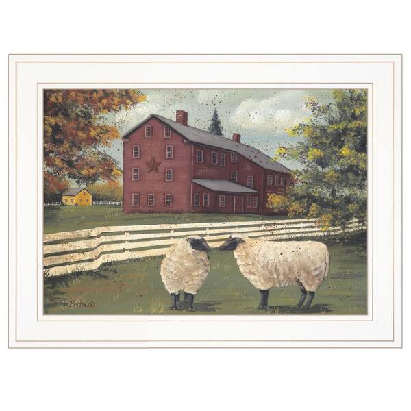 HomeRoots Charlie Hancock Sheep 1-Piece Framed Wall Art 15 in. x 19 in ...