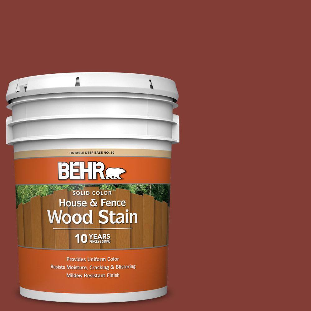 BEHR 5 gal. #S160-7 Red Chipotle Solid Color House and Fence Exterior ...