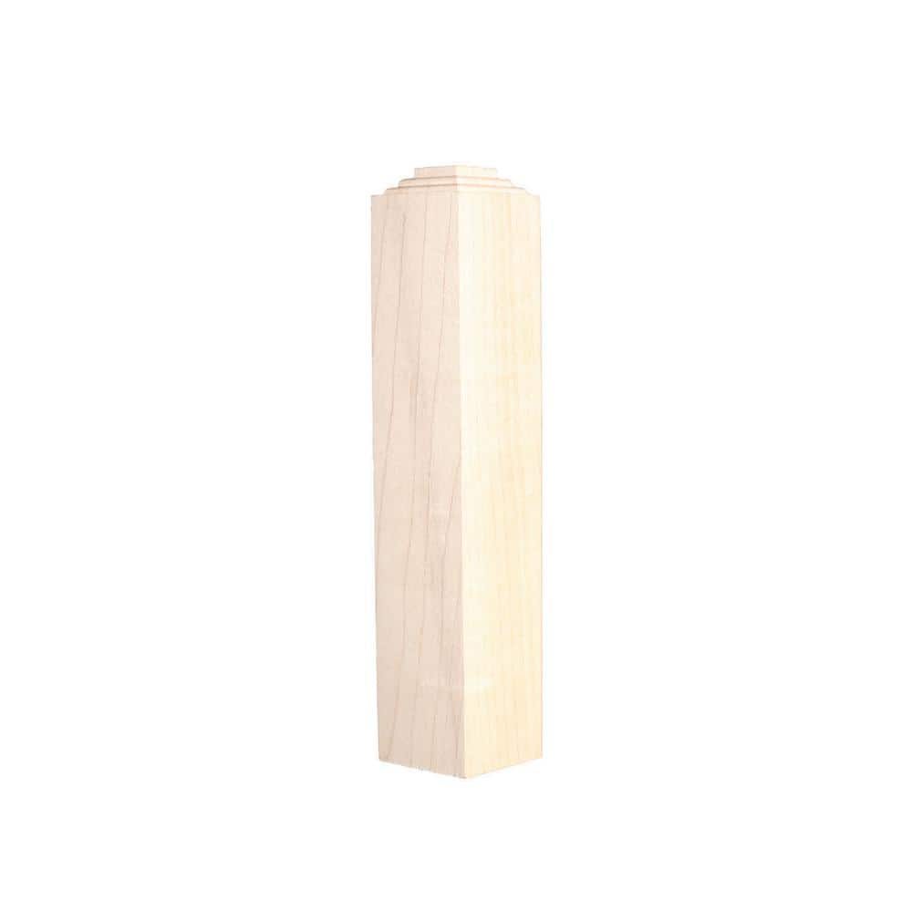 HOUSE OF FARA 1 in. D x 1 in. W x 6 in. L Unfinished Maple Inside Base ...