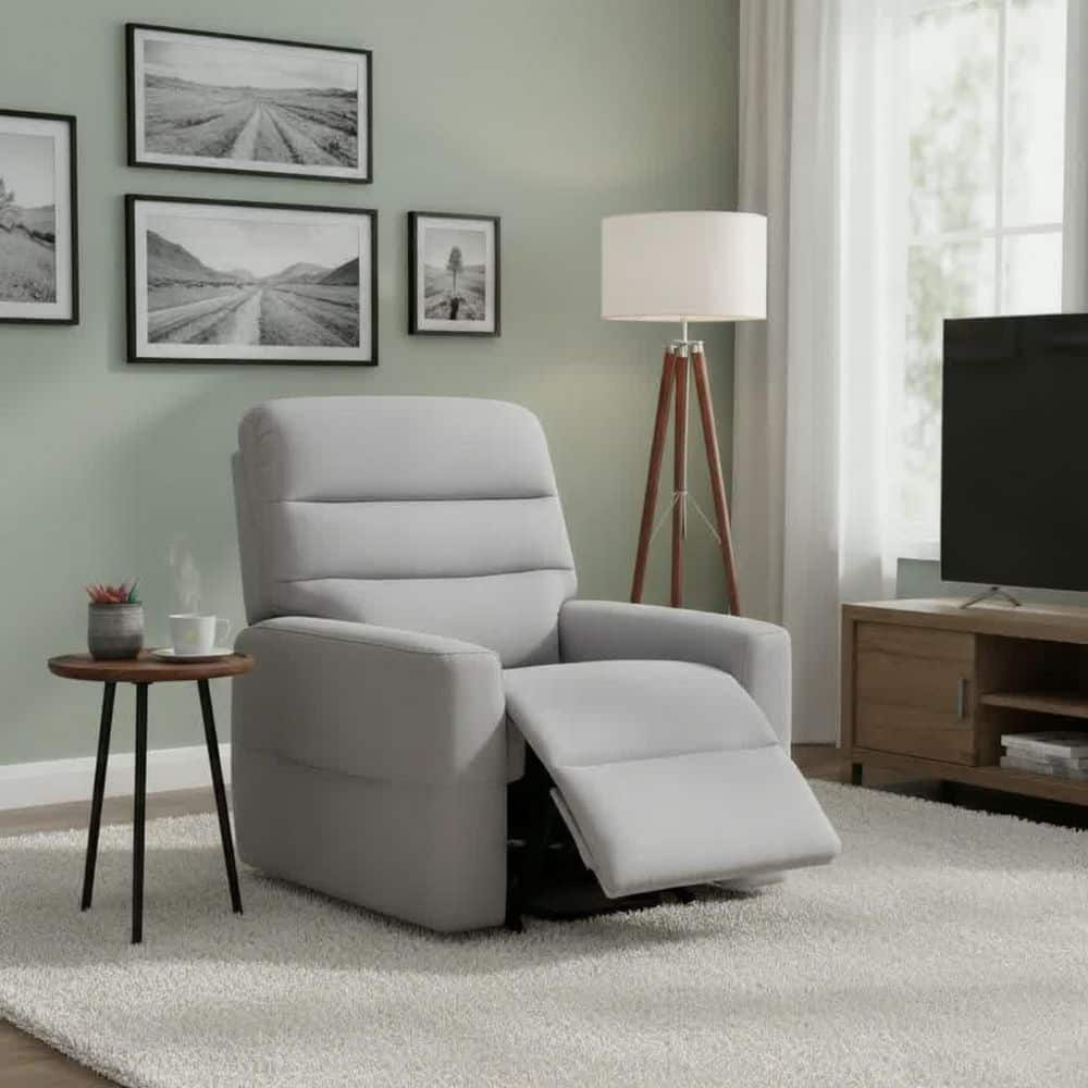 Acme Furniture Sage Gray Leather Recliner with Lift HDLV02628 - The ...