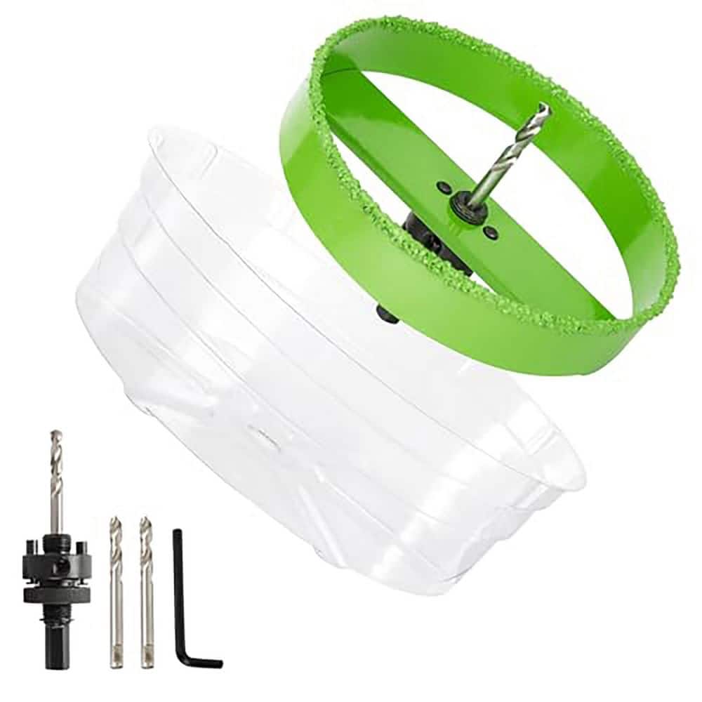 Carbide Hole Saw 6 in. Cutting Ceiling Plaster Drywall with Dust Bowl for Recessed Can Lights 2X ...