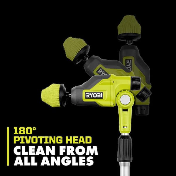 RYOBI USB Lithium Telescoping Power Scrubber Kit with 2Ah Battery ...