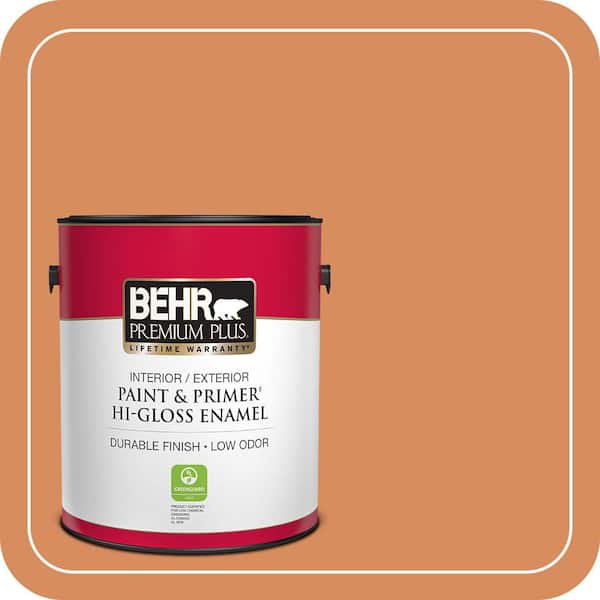 BEHR PREMIUM PLUS 1 gal. #M220-6A Blazing Autumn Hi-Gloss Enamel ...