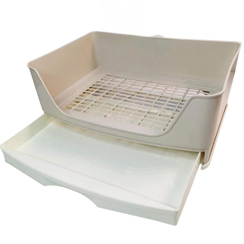 SenQWFa Brown Rabbit Litter Box Trainer with Drawer, Potty Corner ...