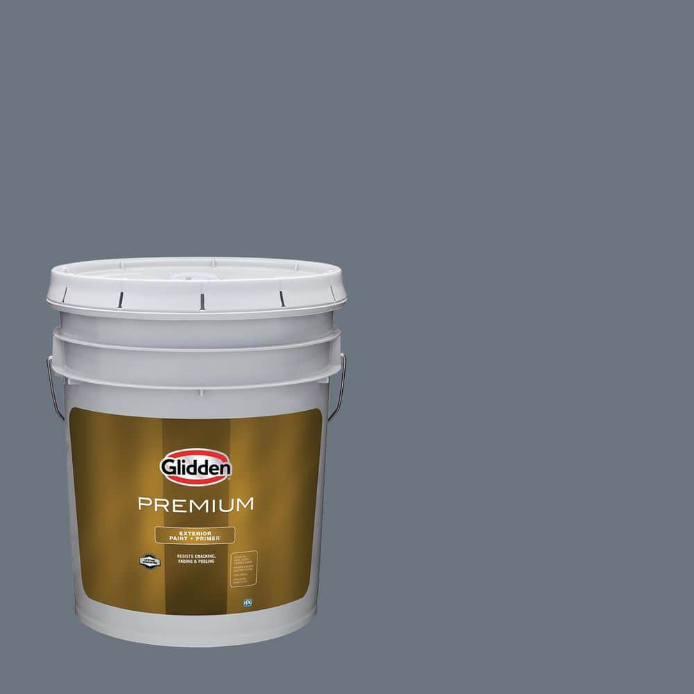 Glidden Premium 5 gal. Sheffield Gray PPG1041-6 Semi-Gloss Exterior ...