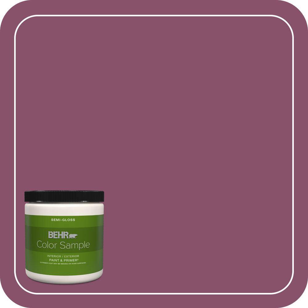 BEHR PREMIUM PLUS 8 oz. #M120-7 Raspberry Crush Semi-Gloss Interior ...