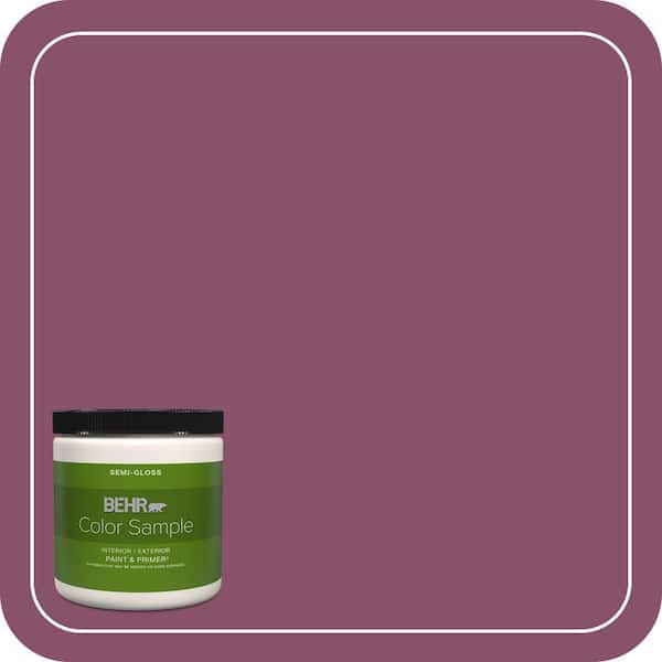 BEHR PREMIUM PLUS 8 oz. #M120-7 Raspberry Crush Semi-Gloss Interior ...