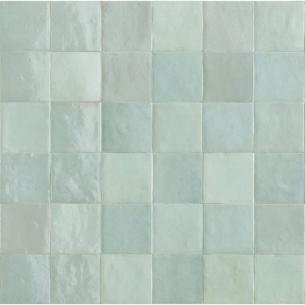 Marazzi Zellige Neo Turchese Glossy 4 in. x 4 in. Glazed Ceramic ...
