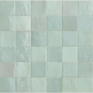 Marazzi Zellige Neo Gesso Glossy 4 in. x 4 in. Glazed Ceramic Undulated ...