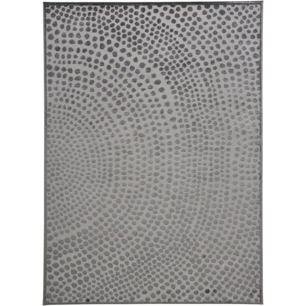 HomeRoots 2 ft. x 8 ft. Gray Abstract Area Rug 2000511888 - The Home Depot