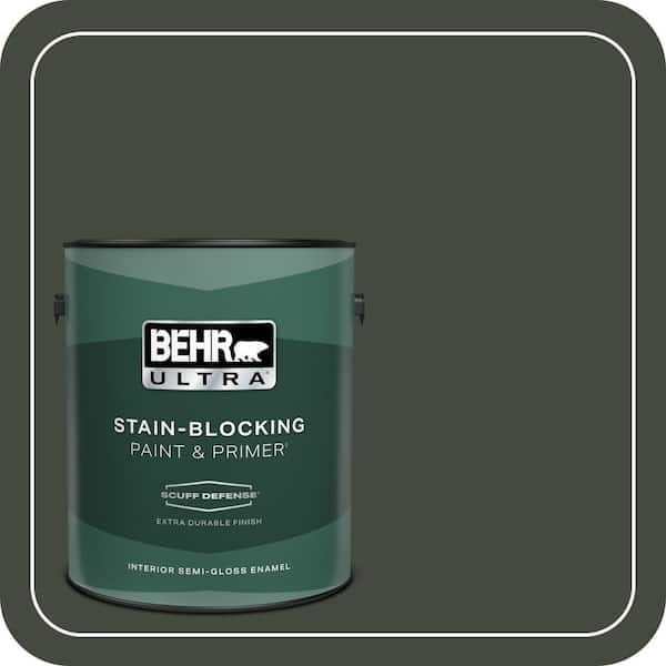 BEHR ULTRA 1 gal. #BXC-12 Deep Forest Extra Durable Semi-Gloss Enamel ...