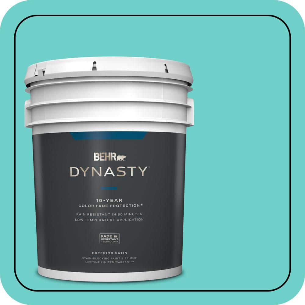 BEHR DYNASTY 5 gal. #P450-4 Hidden Sea Glass Satin Enamel Exterior ...