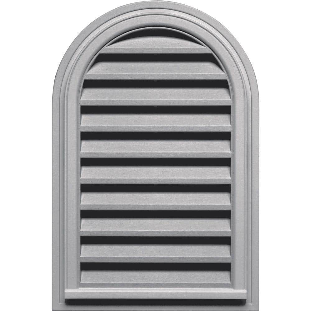 Builders Edge 22 in. x 32 in. Round Top Plastic Built-in Screen Gable ...